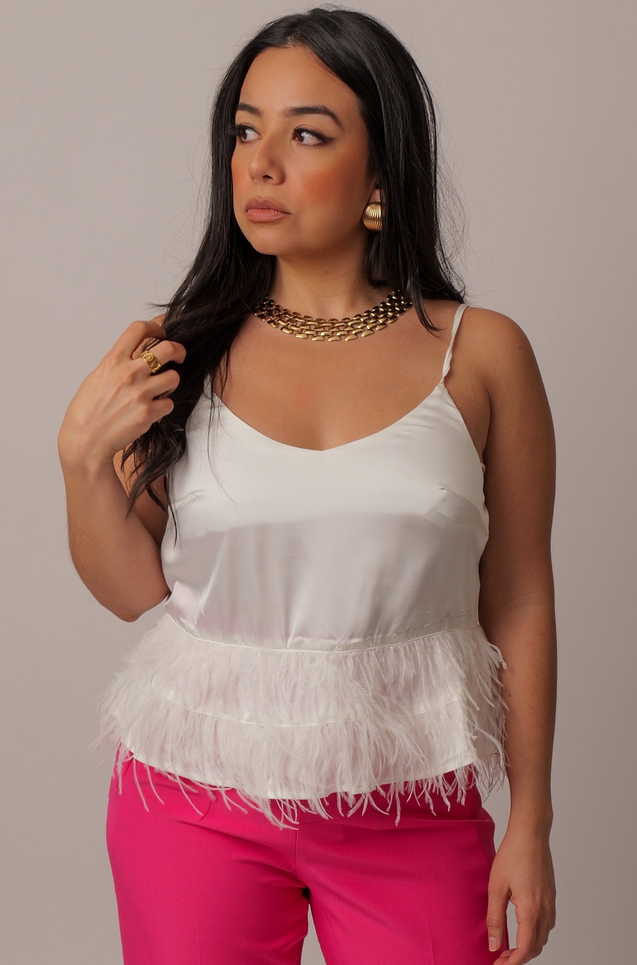 White feather top